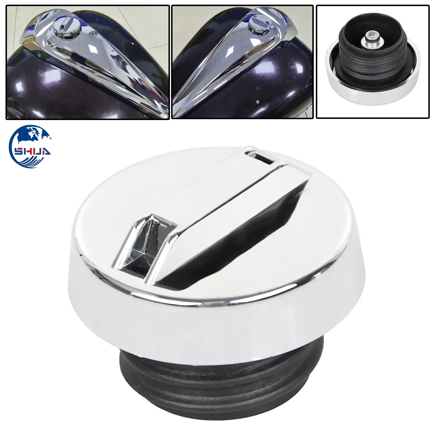 Chrome-Vented-Fuel-Gas-Tank-Cap-Cover-Fits-For-Harley-Softail-Deuce ...