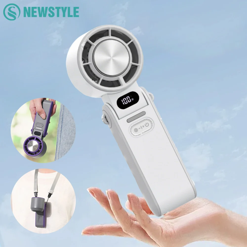 Mini Handheld Turbo Cooling Fan High-speed Cold Air SB Rechargeable ...