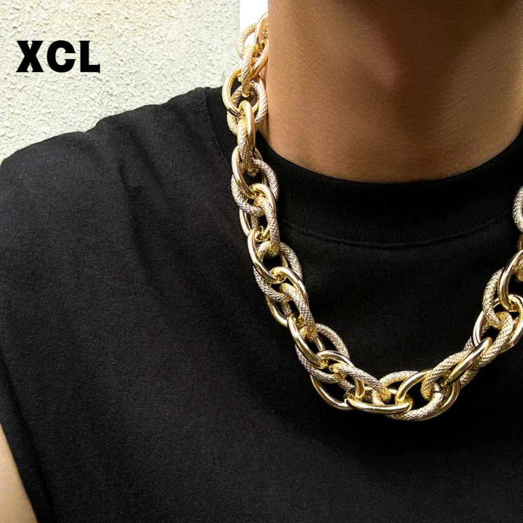 Exaggerated-Thick-Chain-Bracelet-Necklace-Sets-Gold-Color-Jewelry-for ...