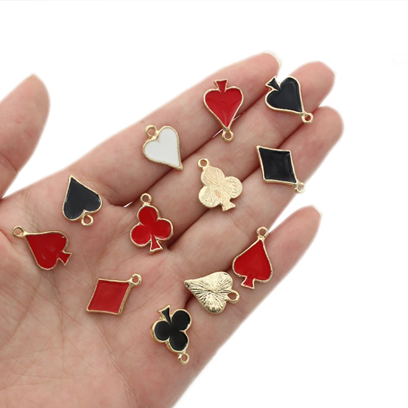 20pcs-Lot-Enamel-Playing-Card-Shape-Enamel-Charms-KC-Gold-Color-Tone ...