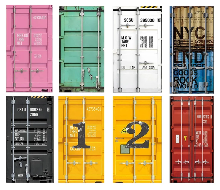 3D-High-Simulation-Container-Door-Seriesr-Door-Stickers-Wallpaper ...
