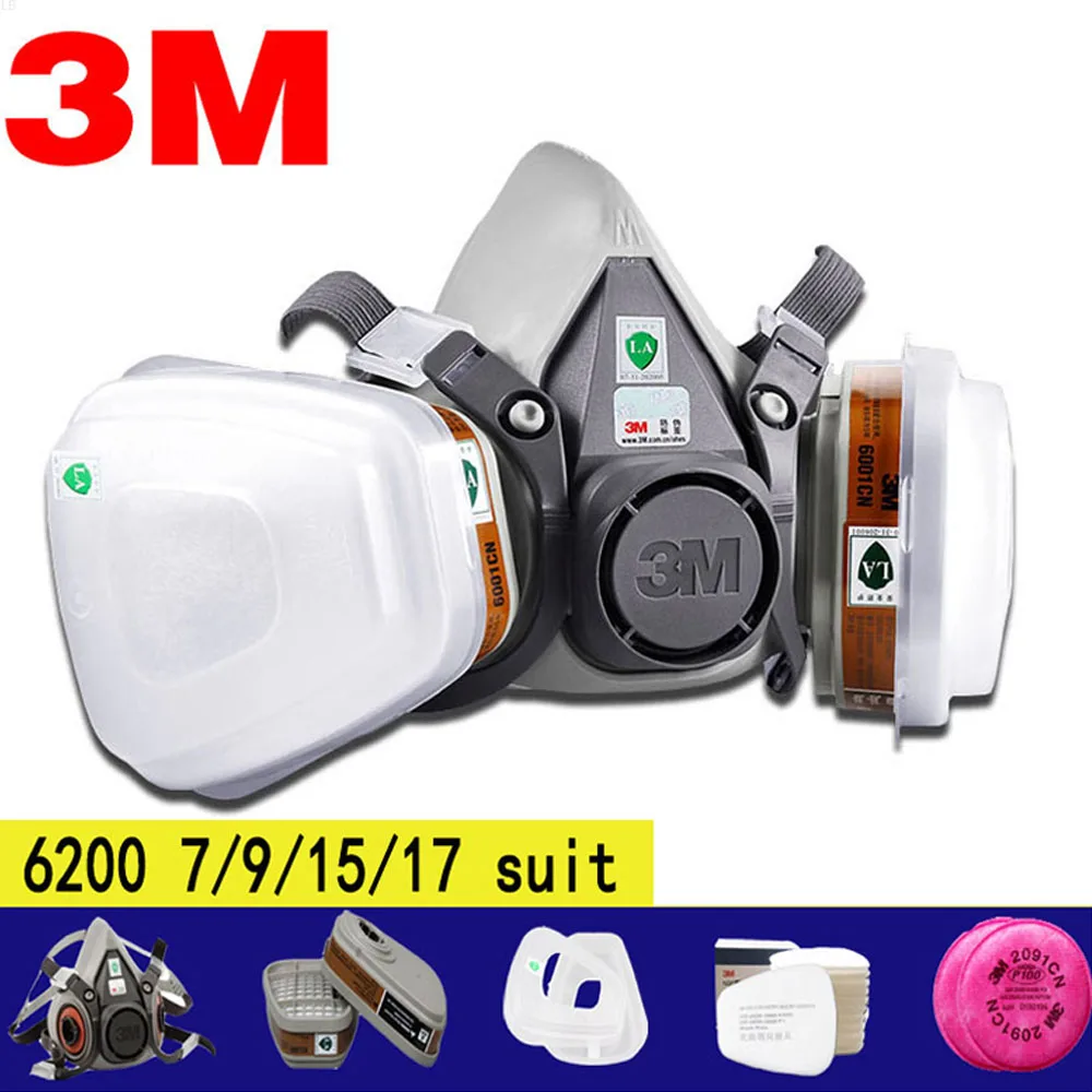 3M-6200-Gas-Mask-Chemical-Respirator-Protective-Mask-Half-Face-Mask ...
