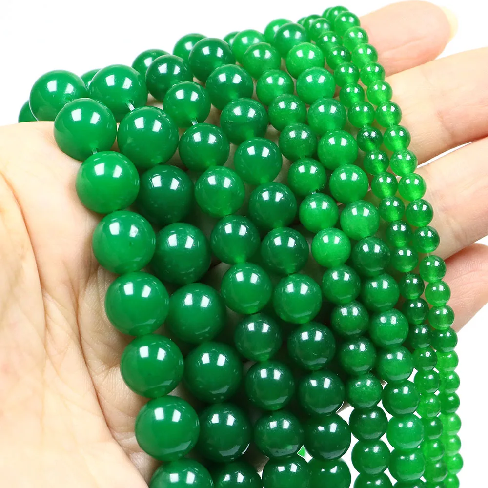 4/6/8/10mm Malaysian Jade Stone Natural Reiki Crystal Green Jade Round ...