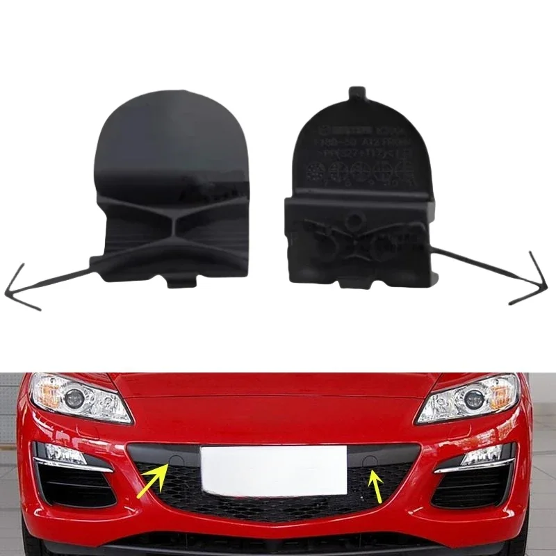 F189-50-A11-Car-Left-Right-Side-Front-Bumper-Towing-Hook-Trailer-Cover ...