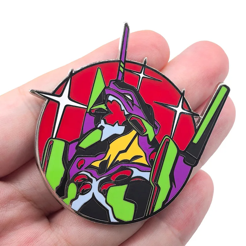 Neon Genesis Evangelion Anime Pin Badge On Backpack Cartoon EVA01 ...