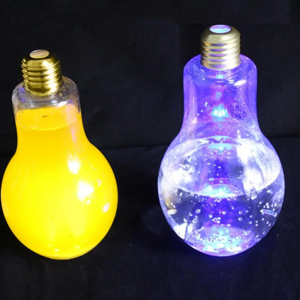 Transparent-Bulb-Luminous-Water-Cup-300-400-500ml-Milk-Juice-Tea ...
