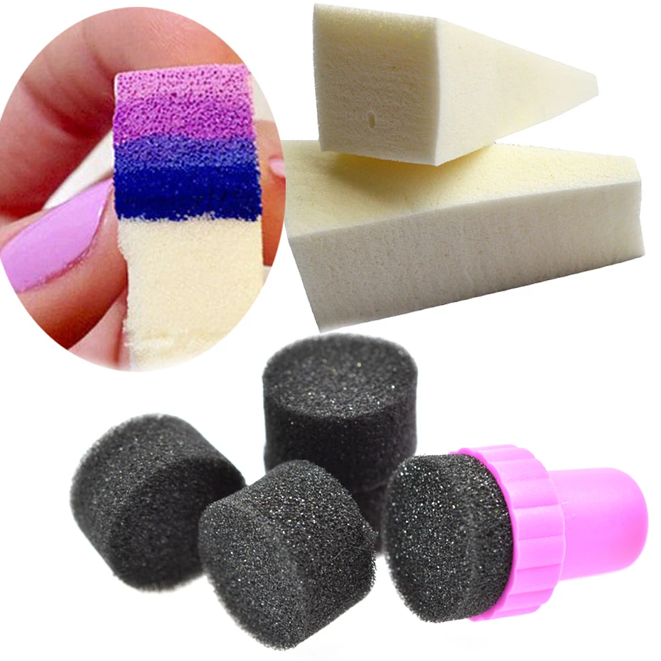 1 Set Nail Art Decoration Sponge Stamper Ombre Gradient Manicure Tool ...