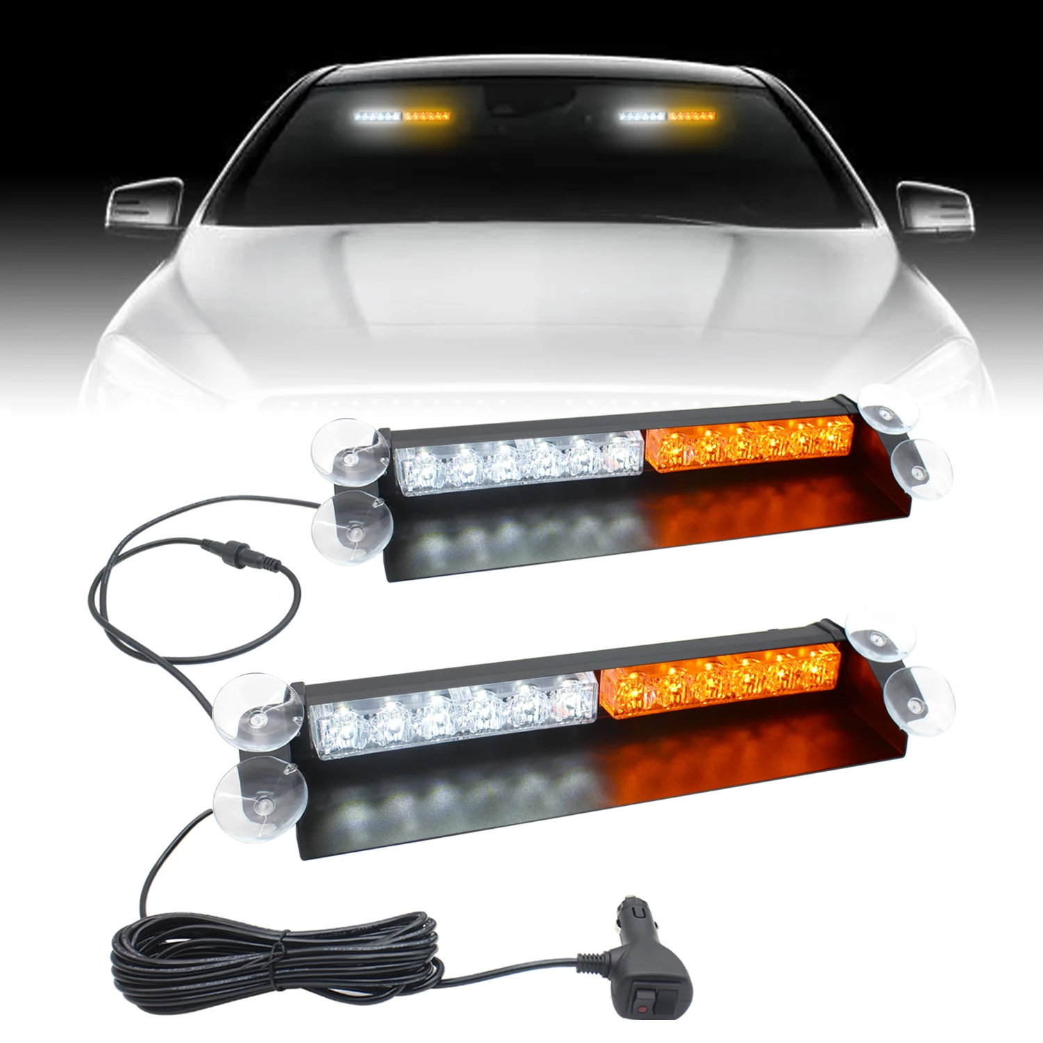 2-in-1-LED-Dash-Emergency-Strobe-Light-Bar-Front-Rear-Interior ...