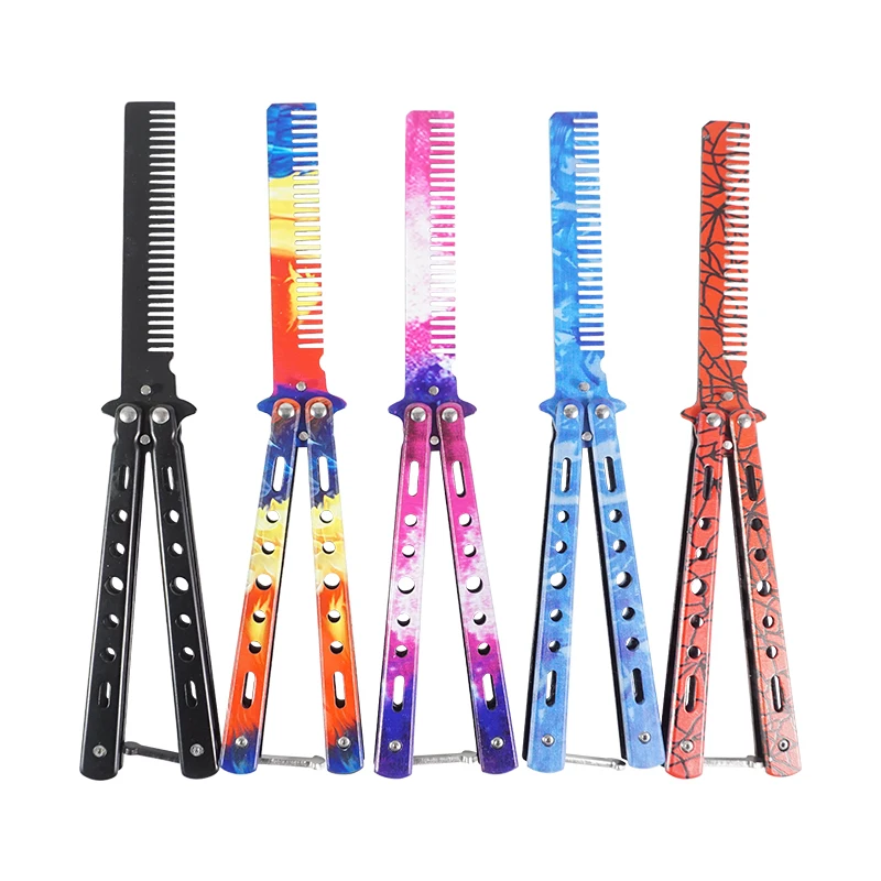 1pc-Foldable-Comb-Stainless-Steel-Practice-Training-Butterfly-Knife ...