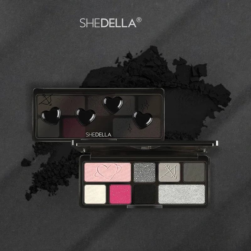 SHEDELLA-8-Colors-Black-Eye-Shadow-Palette-Matte-Smoky-Makeup-Gray-Eye ...