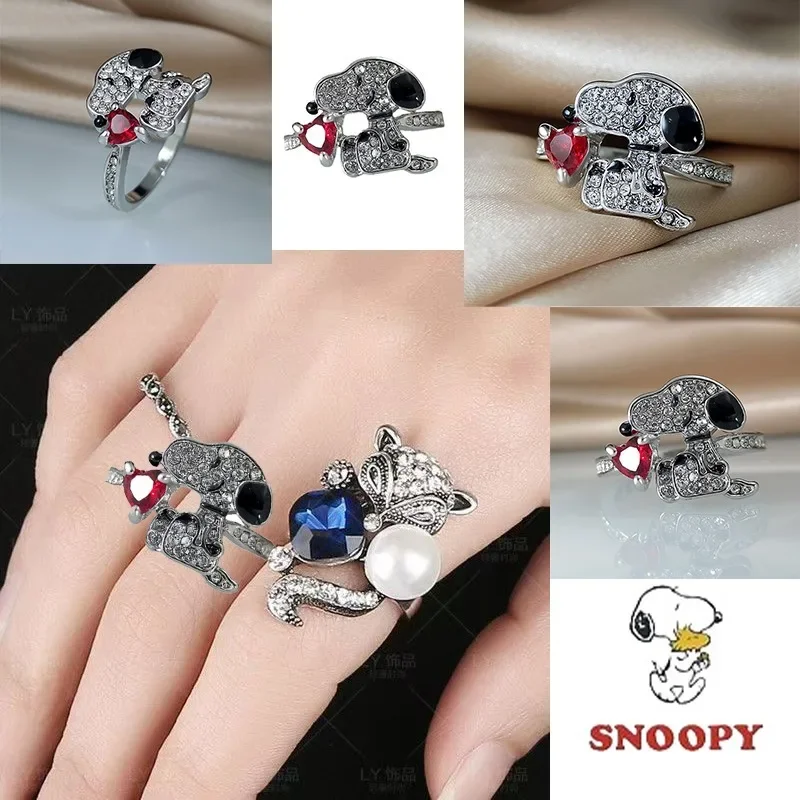 Anillo-de-amor-de-Snoopy-anillo-de-Metal-con-personaje-de-Anime ...
