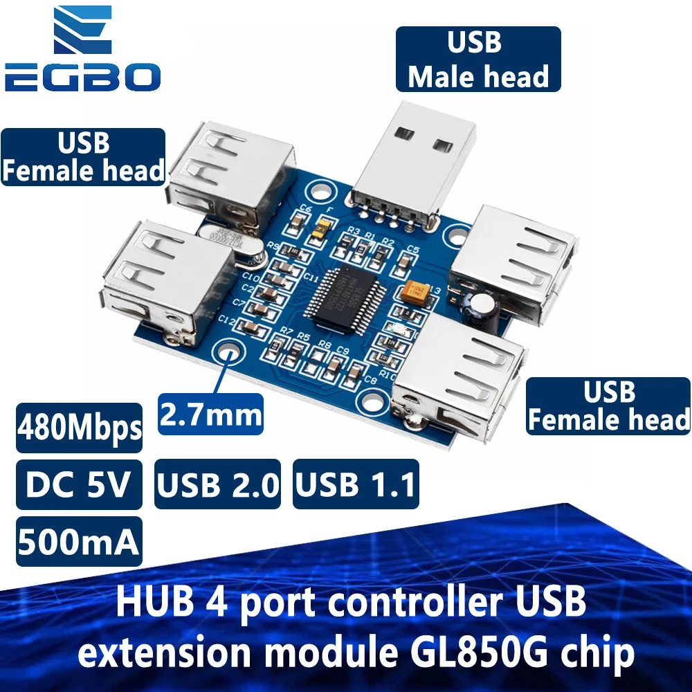 EGBO-USBHUB-USB2-0-HUB-4-port-controller-USB-extension-module-GL850G ...