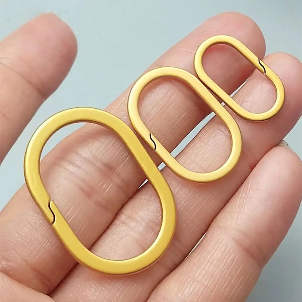 Real-Ultra-Light-Titanium-Alloy-Oval-Key-Rings-Keychains-Buckle-Keyring ...