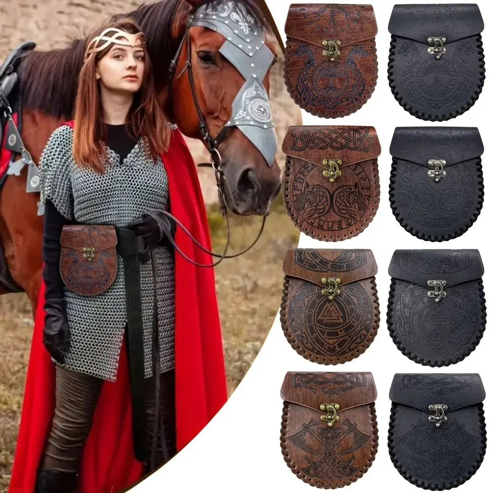Medieval-Viking-Money-Pouch-Bag-Cosplay-Viking-Knight-Men-Women-Leather ...