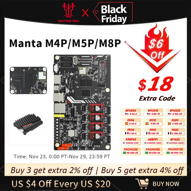 BIGTREETECH-Manta-M4P-M8P-M5P-Motherboard-32bit-With-CB1-for-Klipper ...