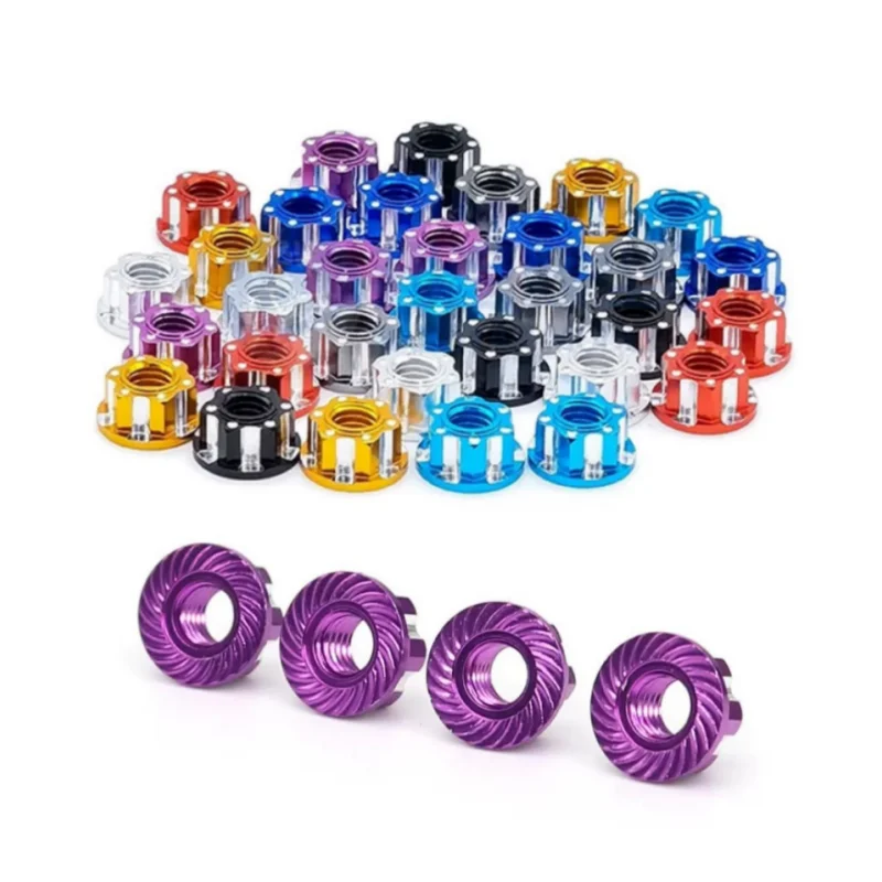 4Pcs Aluminium M4 Tire Lock Nut For 1/10 RC Car Wheel Nut HSP Traxxas ...
