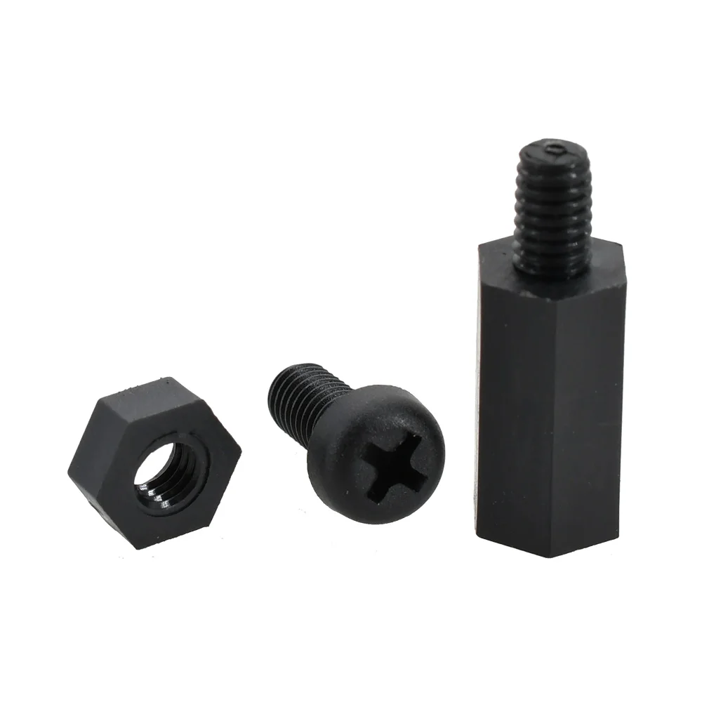 Nylon PCB Standoff M2 M2.5 M3 M4 Black Plastic Screw Standoffs Nut ...