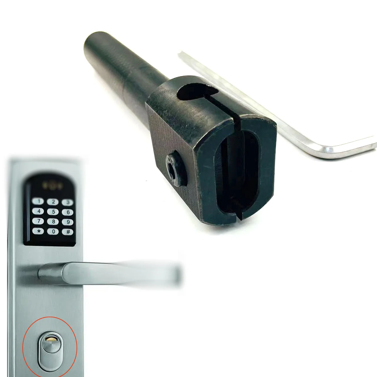 Electronic-Smart-LockPick-Oval-Lock-Core-Puller-Tool-with-Wrench ...