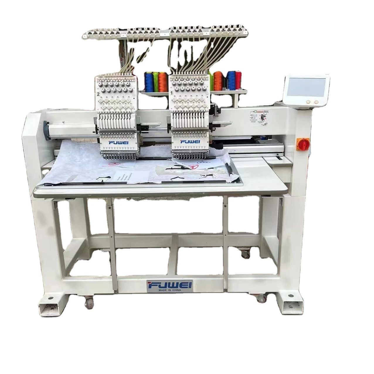 Good-Condition-FUWEI-Embroidery-Machine-Double-Heads-Twelve-Fifteen ...