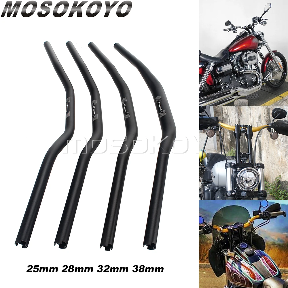 25MM 28MM 32MM 38MM Fat Bar Motorcycle Handlebars for Harley Street Bob ...