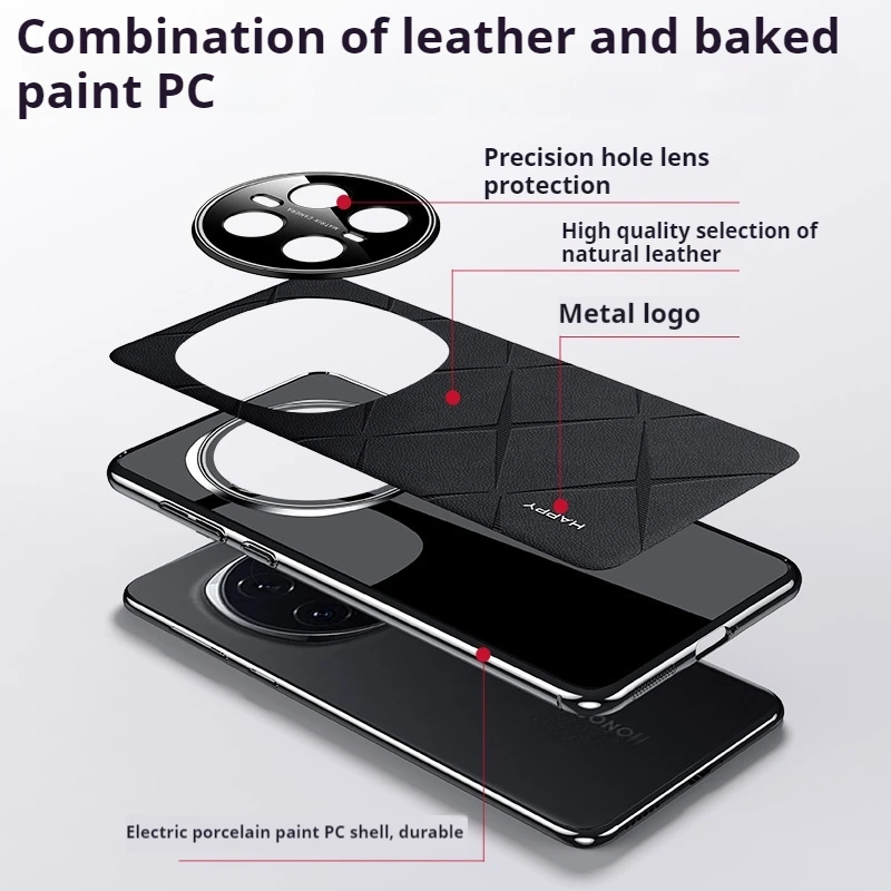 Luxury Electroplated Leather Back Hard Case Cover for Huawei Mate 50 ...