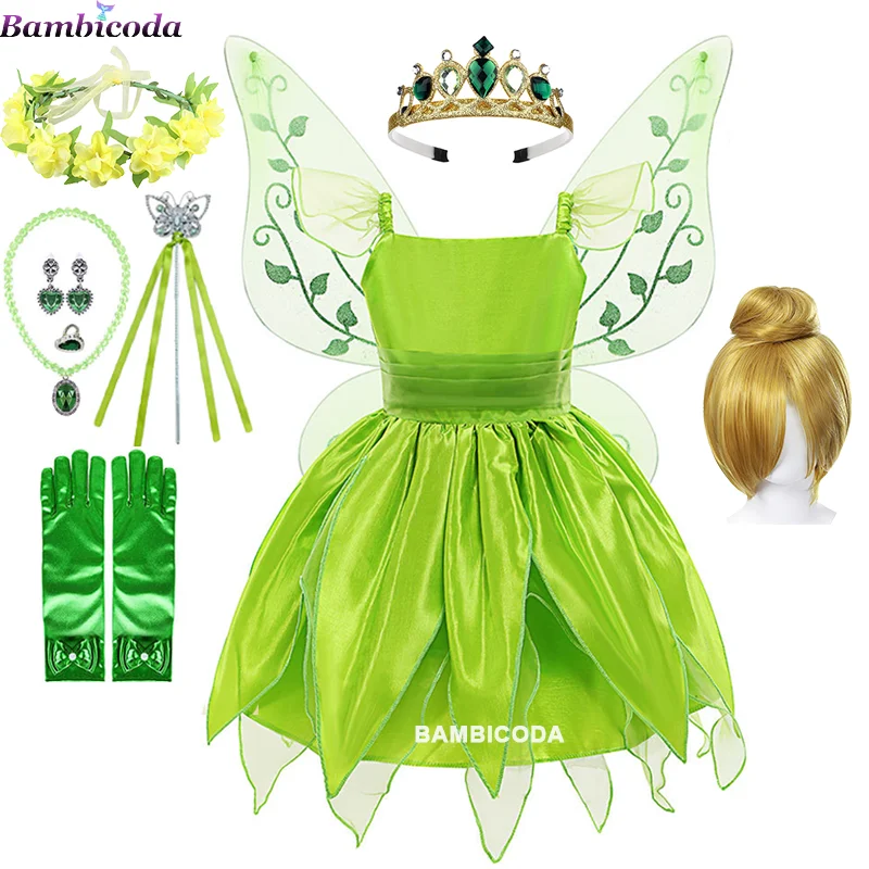 Costume-d-Halloween-de-Clochette-pour-Fille-Robe-de-Barrage-Vert ...