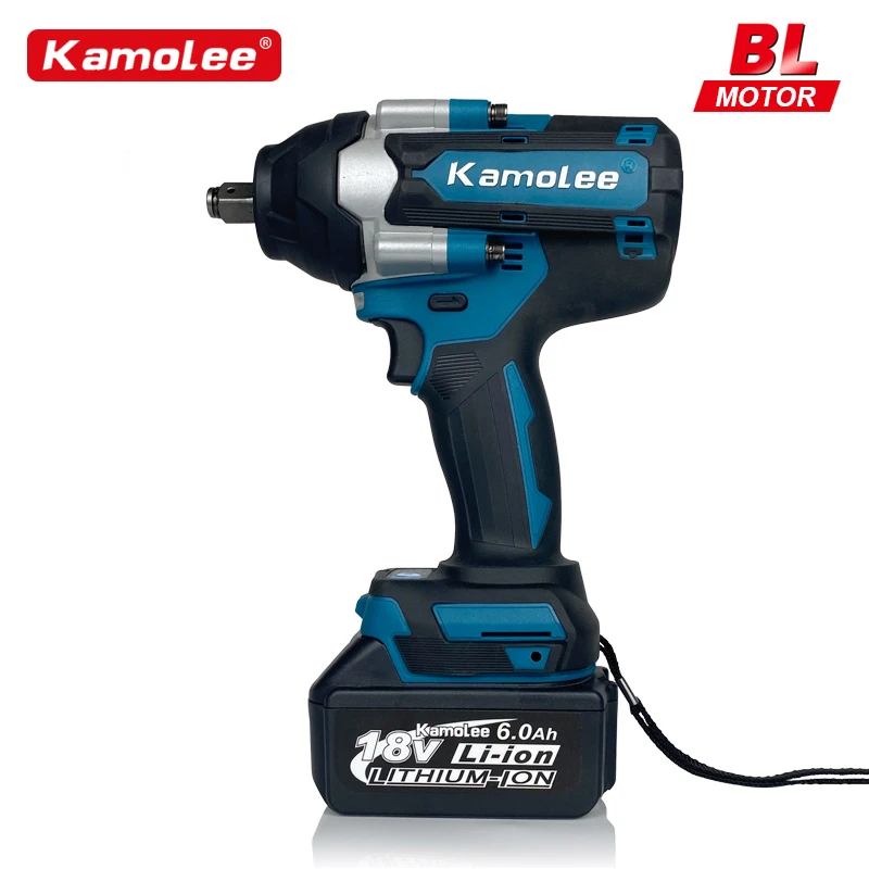 Kamolee 1800 N.M 토크 6.0Ah 6000mAh DTW700 브러시리스 전기 임팩트 렌치, 마끼다 18V 배터리용 ...