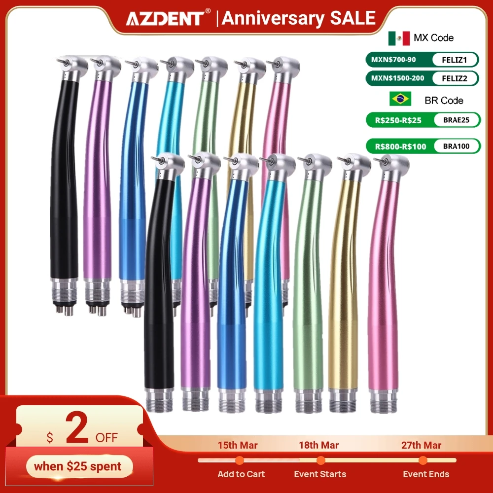 AZDENT-2-4Holes-Dental-High-Speed-Handpiece-Air-Turbine-Standard-Head ...