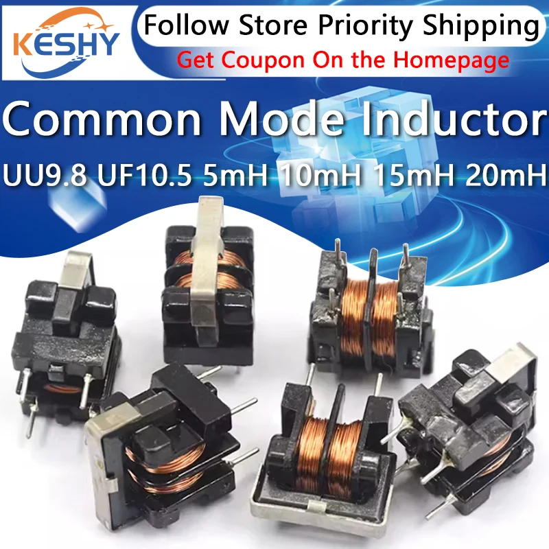 5PCS UU9.8 UF10.5 Common Mode Choke Inductor 5mH 10mH 15mH 20mH 25mH ...