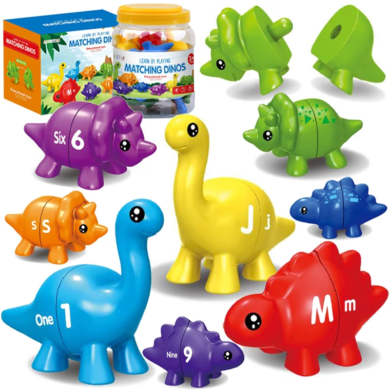 Kids-Rainbow-Matching-Dinosaur-Montessori-Toys-Letter-Digital-Color ...