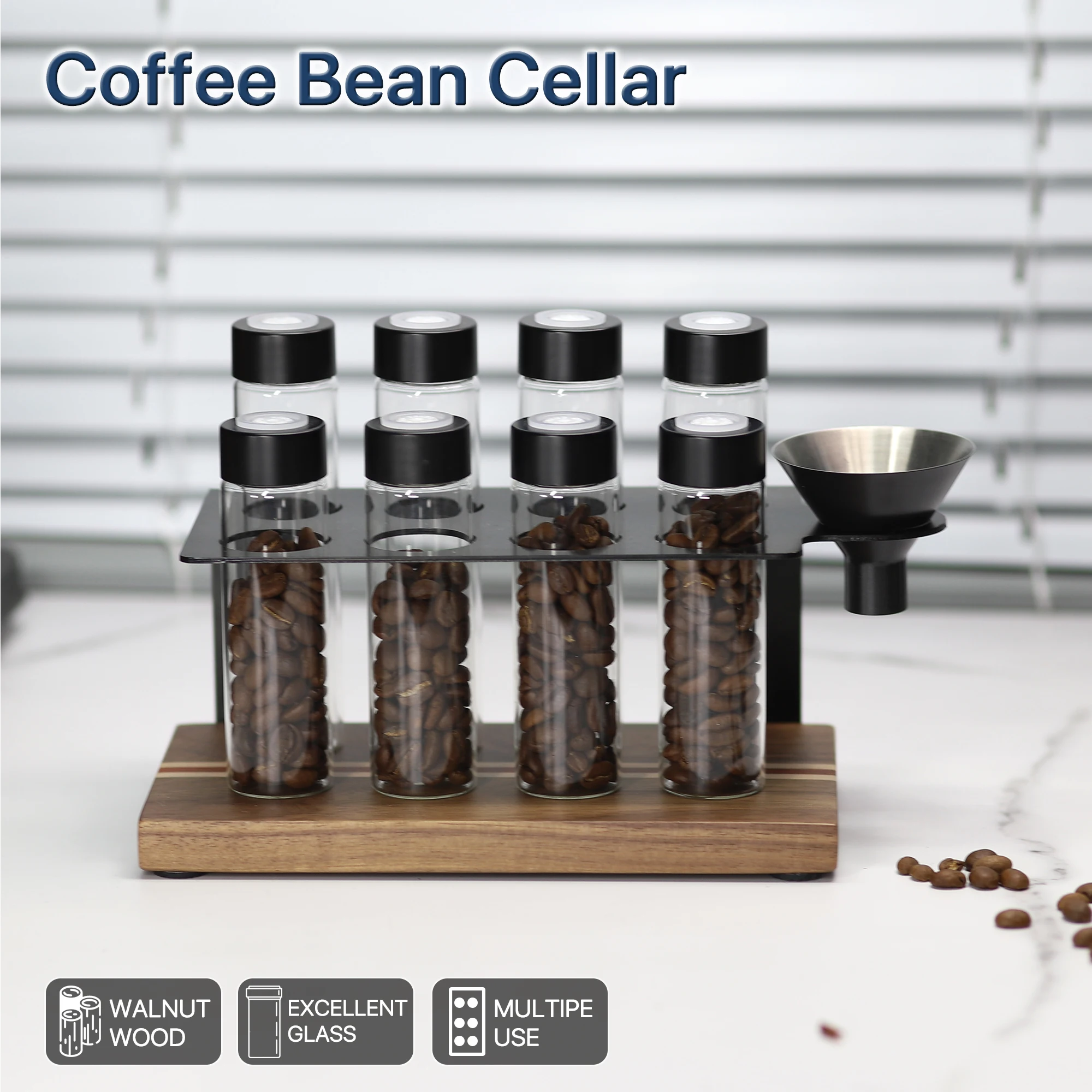 Coffee-Beans-Storage-Container-Display-Rack-Walnut-Tea-Tube-Bottle ...