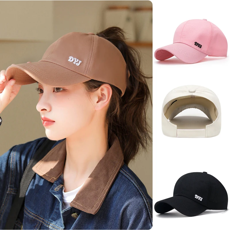 Women Sport Baseball Caps Backless Ponytail Hat Sun Visor Caps Empty ...