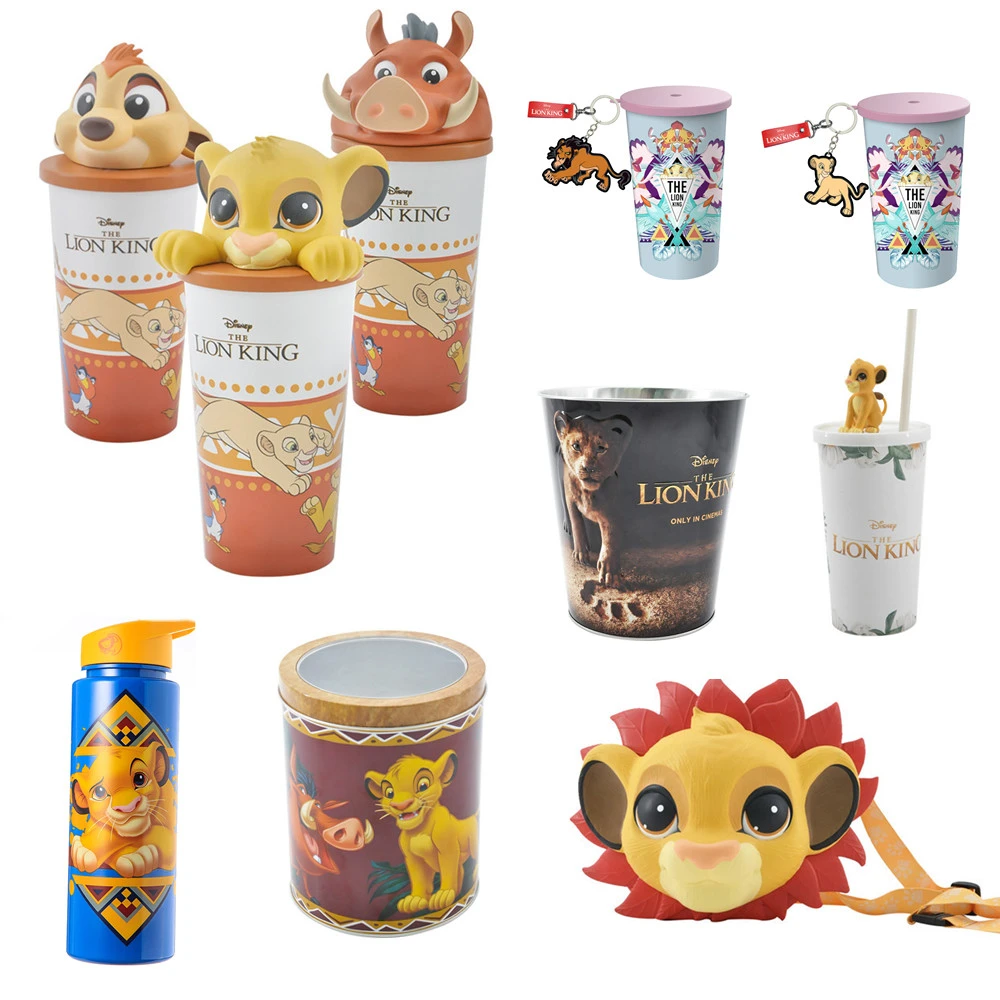 Figuras de Disney del Rey León, Simba, y Timon Pumbaa, taza de paja ...