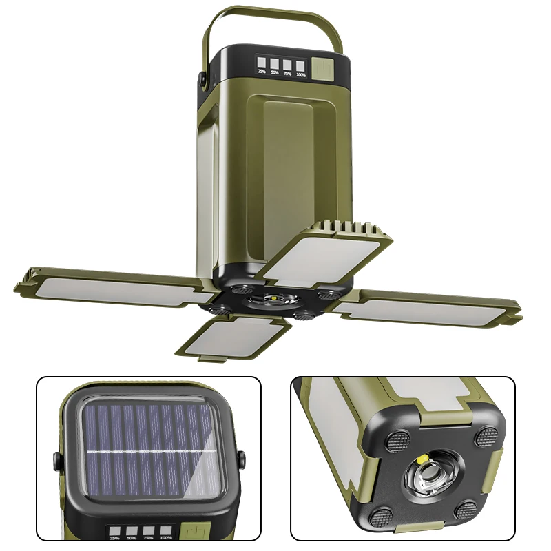Solar Outdoor Portable Camping Light Solar Charging Foldable 2000mah ...