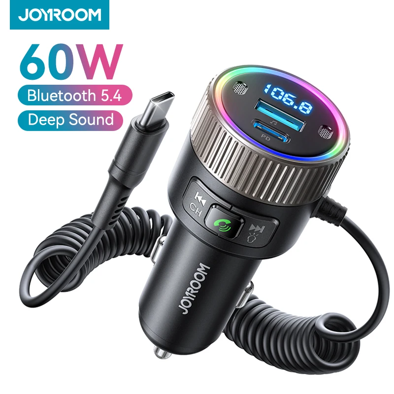 JOYROOM-60W-Bluetooth-5-4-FM-Transmitter-PD-QC-3-0-Super-Fast-Car ...