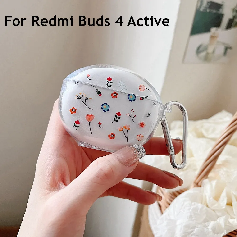 Korean-Flower-Smile-Case-for-Xiaomi-Redmi-Buds-4-Active-TWS-Transparent ...