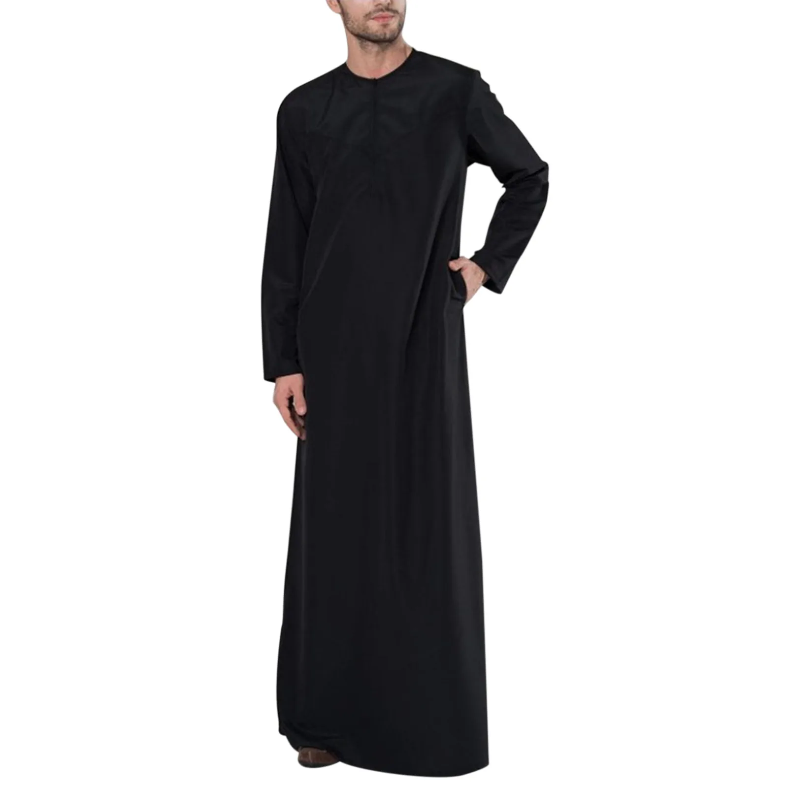 Long Sleeve Aman Abaya Jubba Thobe For Men Kaftan Pakistan Muslim Saudi ...