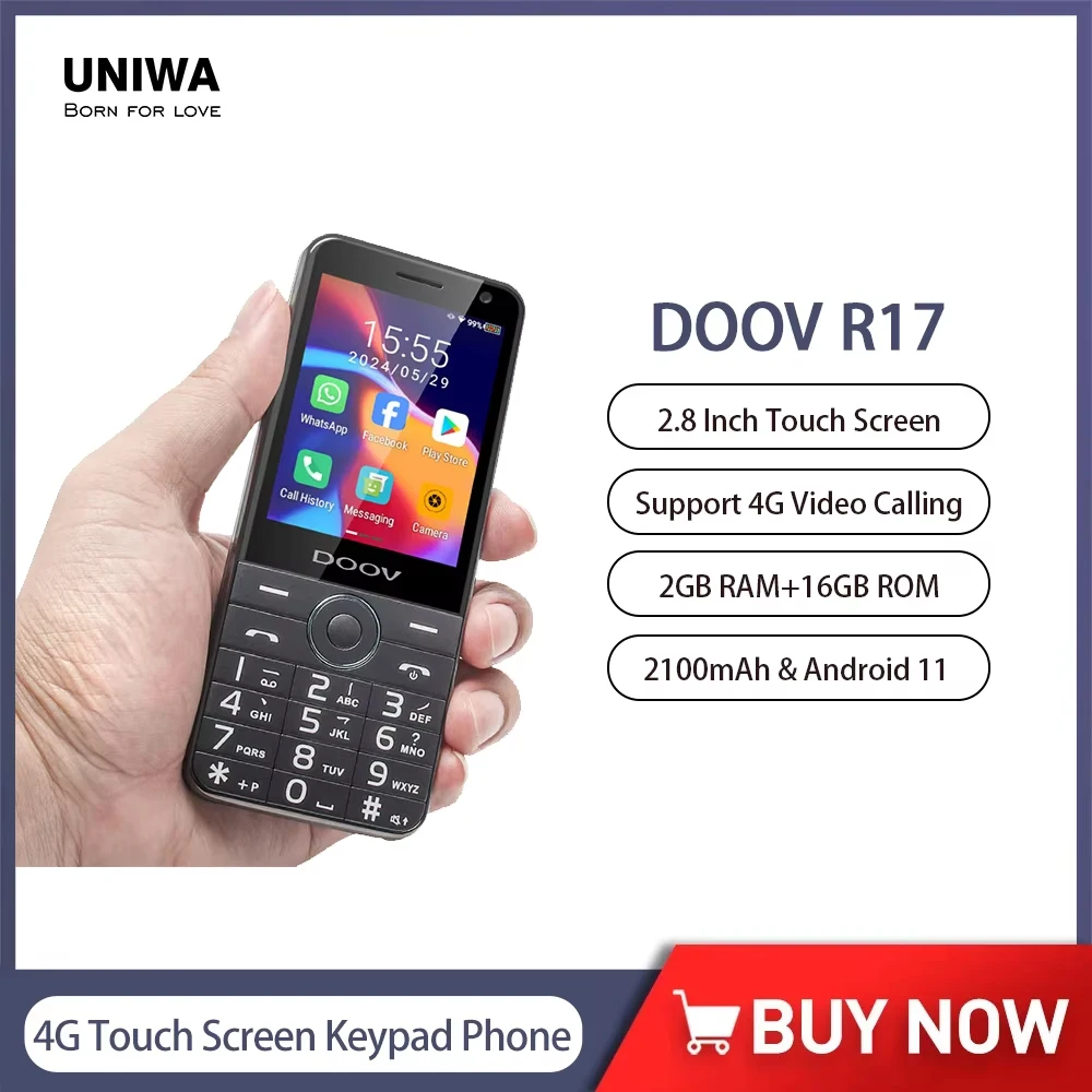 UNIWA-DOOV-R17-Smart-Touch-Screen-4G-Mobile-Phone-Whatsapp-Android ...