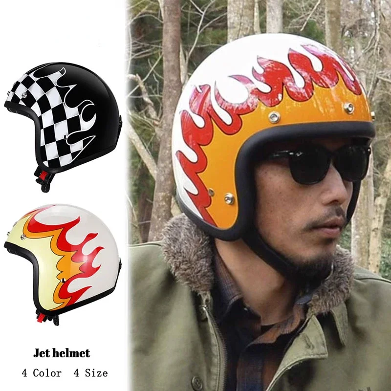 Open-Face-Helmet-Retro-3-4-Motorcycle-Helmets-Men-ABS-Shell-Safty-Cap ...