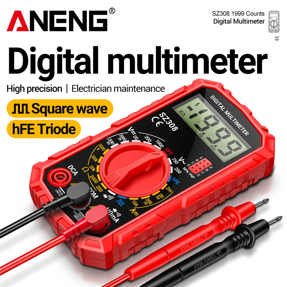 ANENG-SZ308-Square-Wave-Digital-Multimeter-1999-Counts-HFE-Triode ...