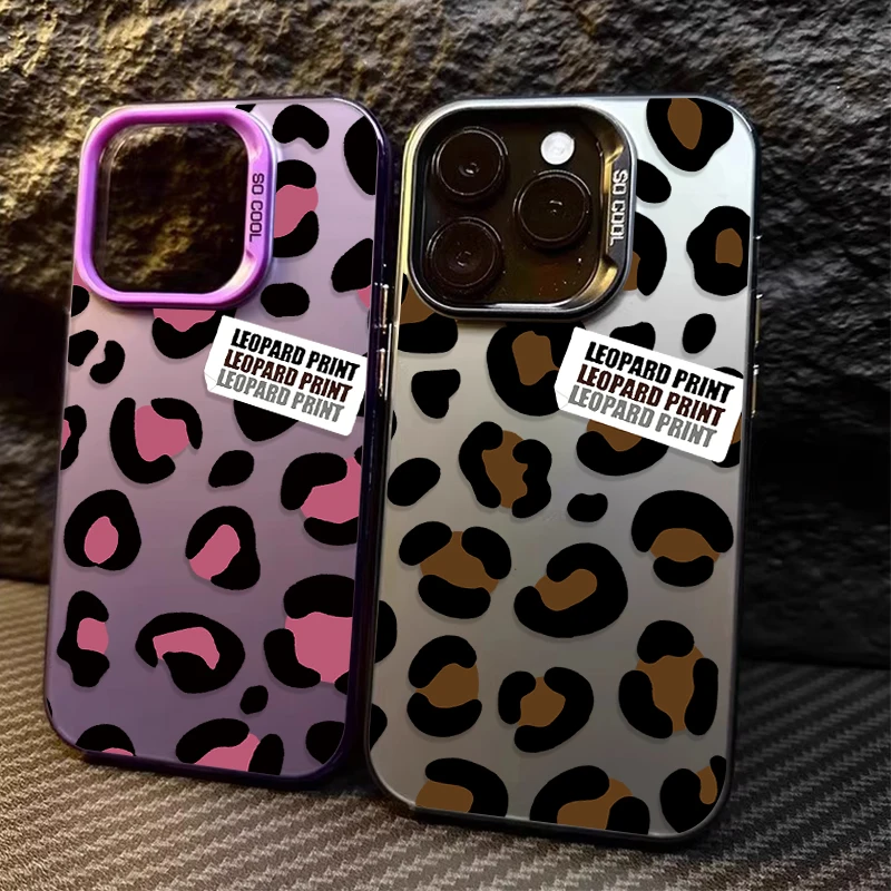 Leopard Print Label Phone Case for Oppo A3x A60 A79 A98 A1 A78 A58 A38 ...
