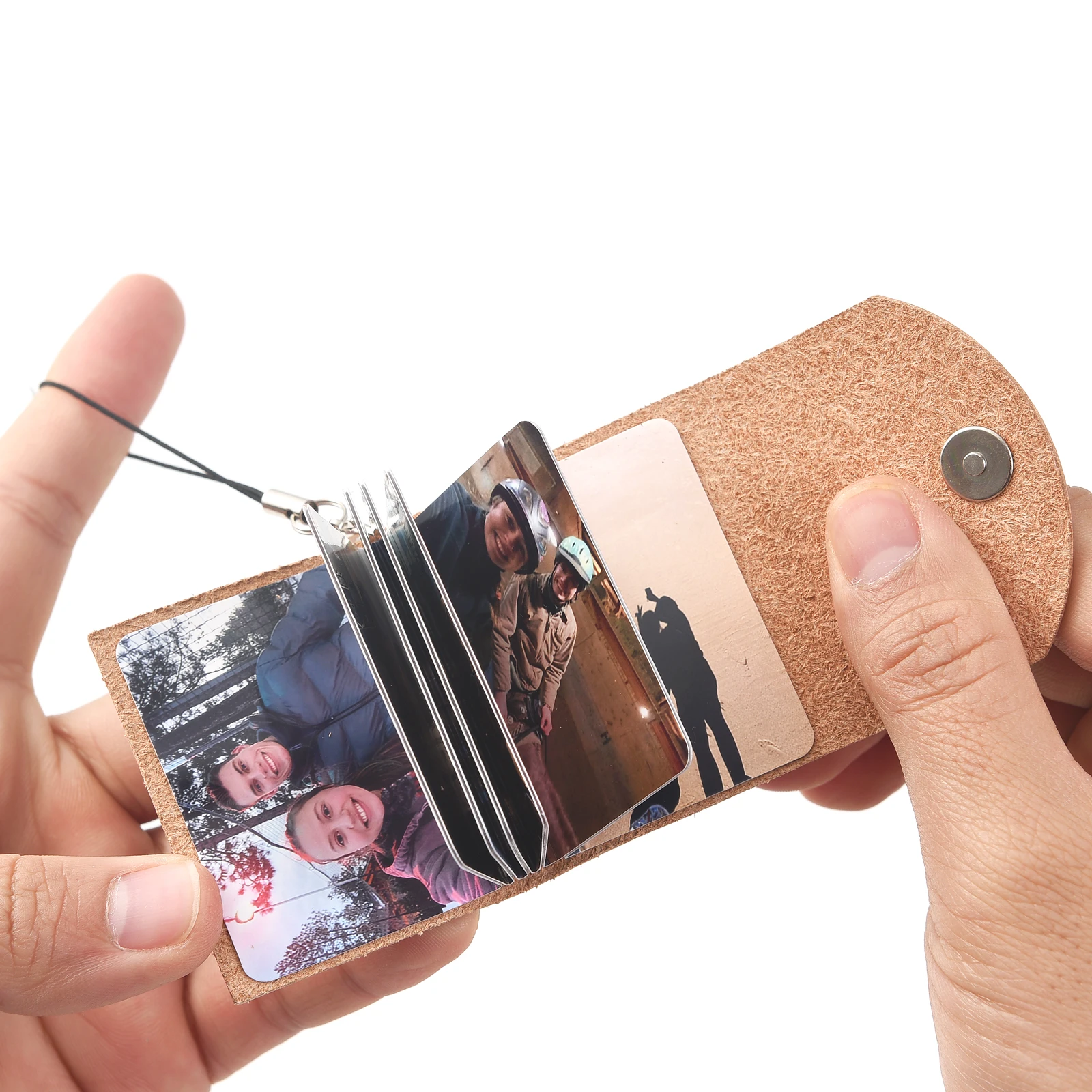 Personalized-Friend-Keychains-Picture-Keyring-in-Leather-Case-Cute-Mini ...