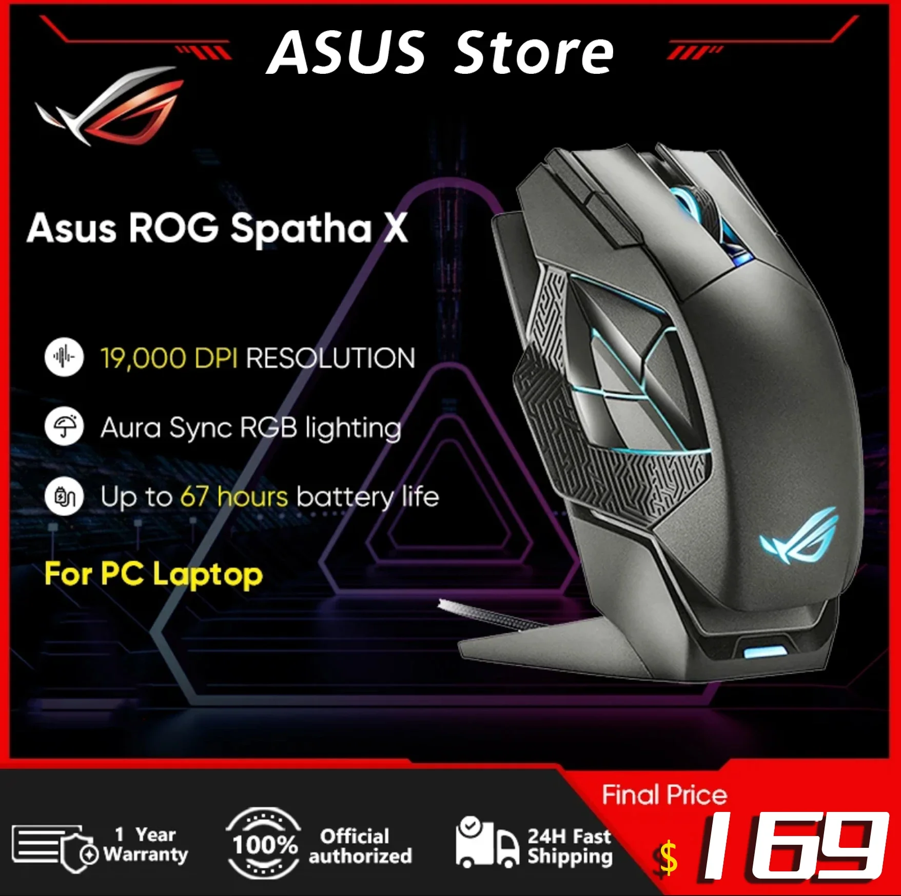 Asus-ROG-Spatha-X-Wireless-Gaming-Mouse-19000-DPI-Sensor-Magnetic ...