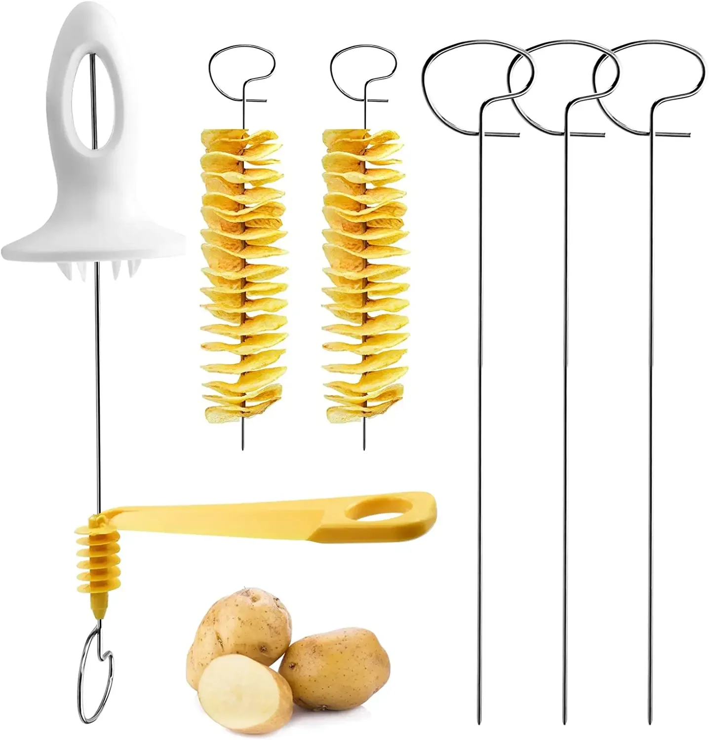3-String-Rotate-Potato-Slicer-Twisted-Potato-Slice-Cutter-Spiral-DIY ...