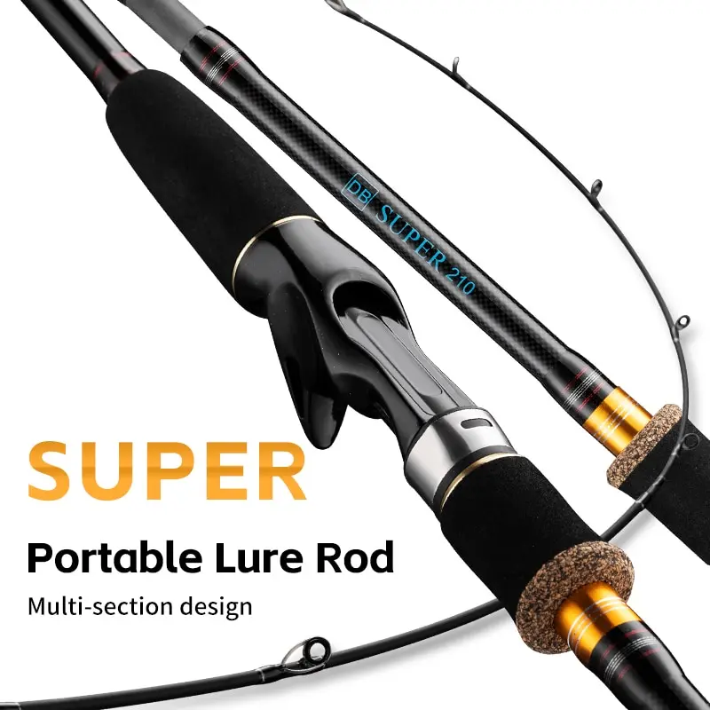 RYOBI RANMI DB SUPER 4 Sections Carbon Fiber Lure Spinning Casting Fast ...