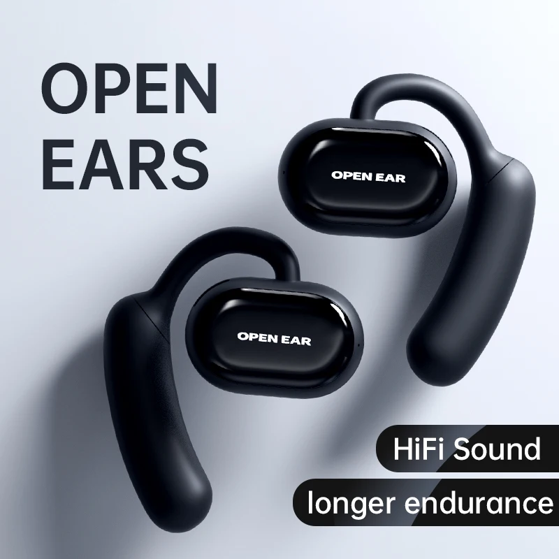 Auriculares TWS inalámbricos por Bluetooth, cascos por encima de la oreja con conducción ósea ...