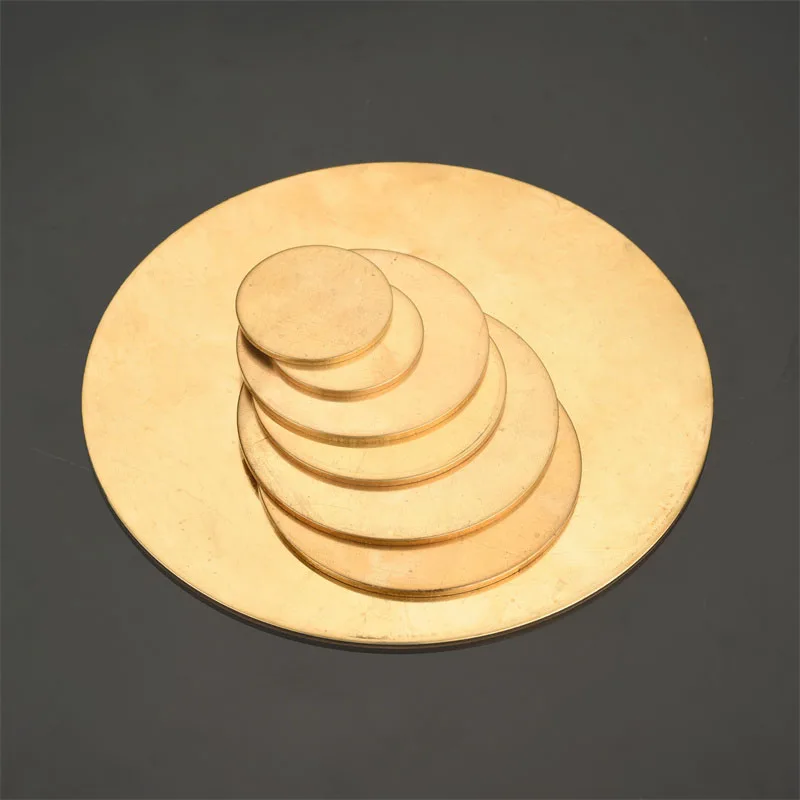 1-2pcs Brass Disc Round Plate Sheet Diameter 20mm 30mm 50mm 60mm 80mm ...