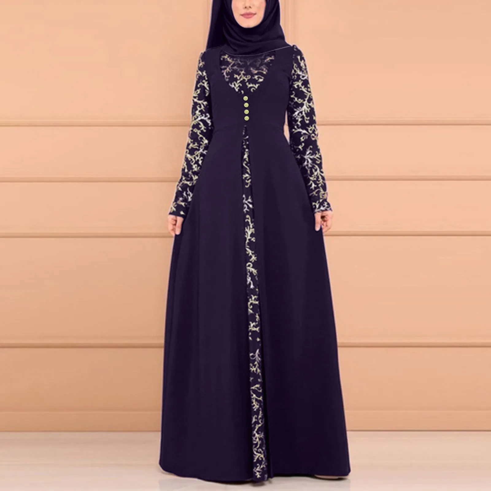 Muslim Women Dress Prayer Garment Abaya Long Khimar Ramadan Arab Gown ...