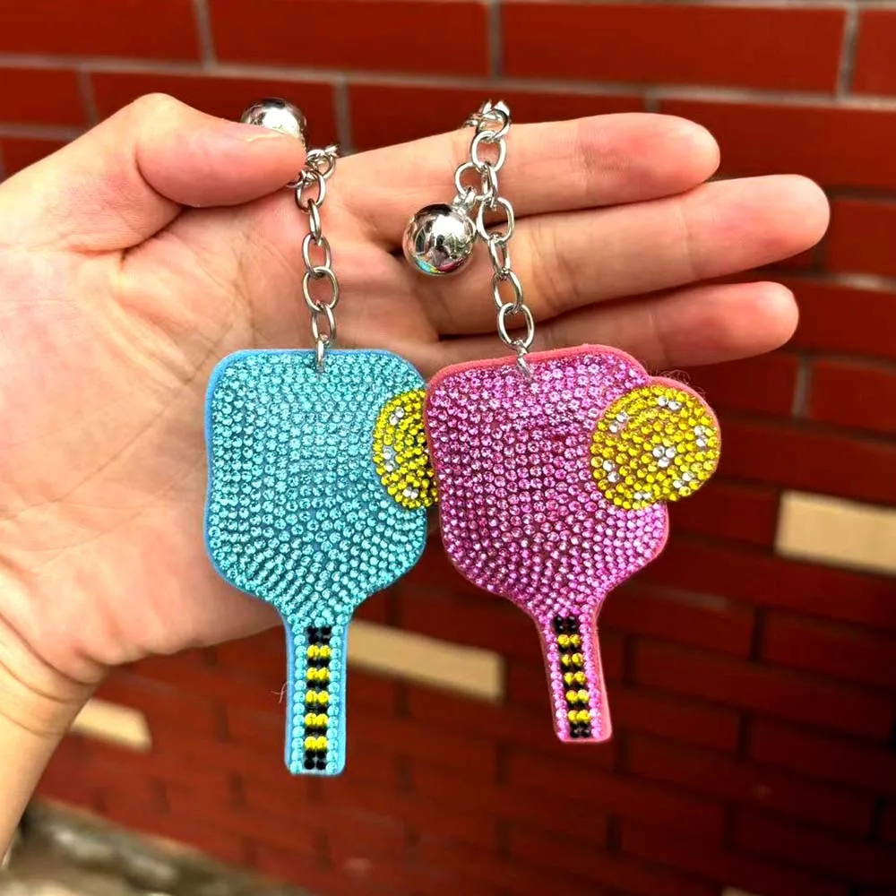 Fashion-Rhinestone-Sparkle-Pickleball-Keychain-Pickleball-Accessories ...