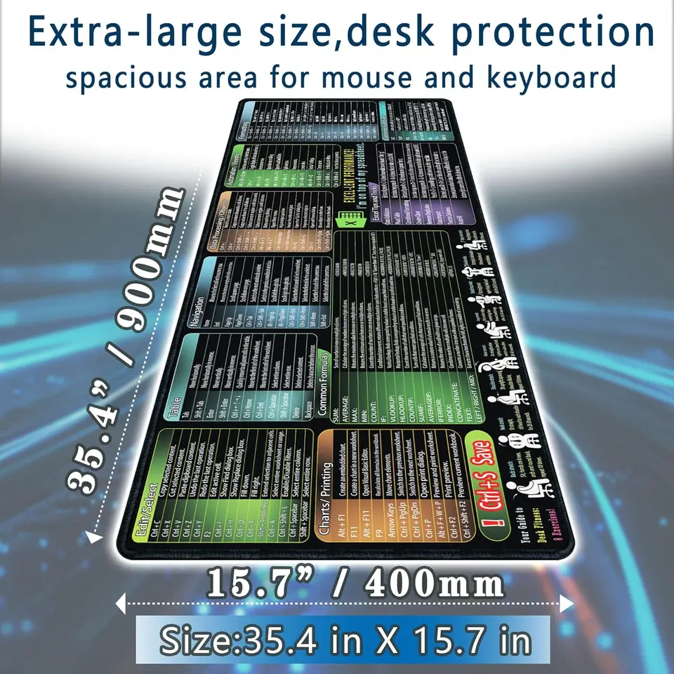 Excel Cheat Sheet Keyboard Keys 2025 EXCEL , Excel Shortcuts Mouse Pad ...
